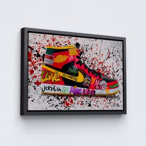 Jordan Shoe Hype Sneaker, Jordan Graffiti Poster, Air Jordan Canvas ...