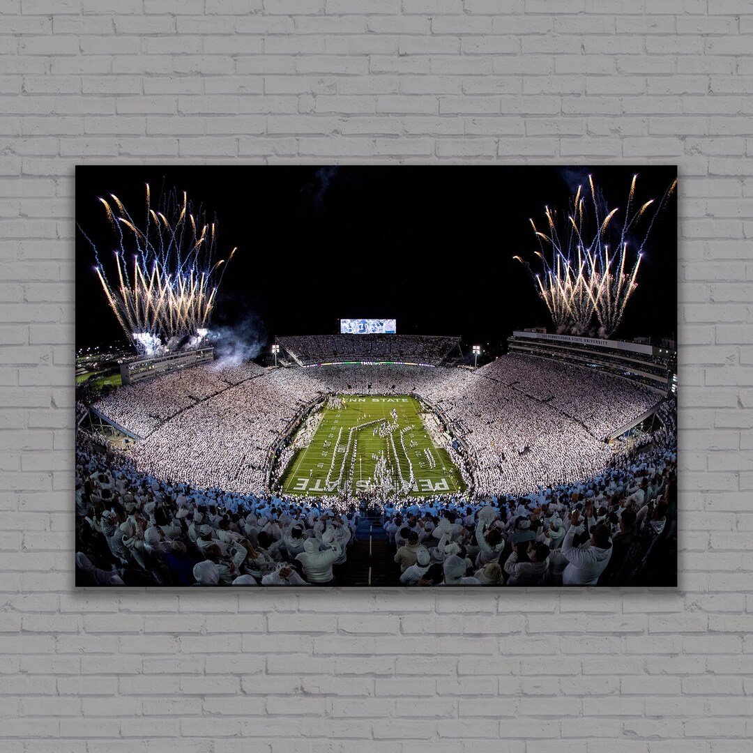 Beaver Stadium Fireworks Canvas Wall Art, Pen State Poster. Stadium ...