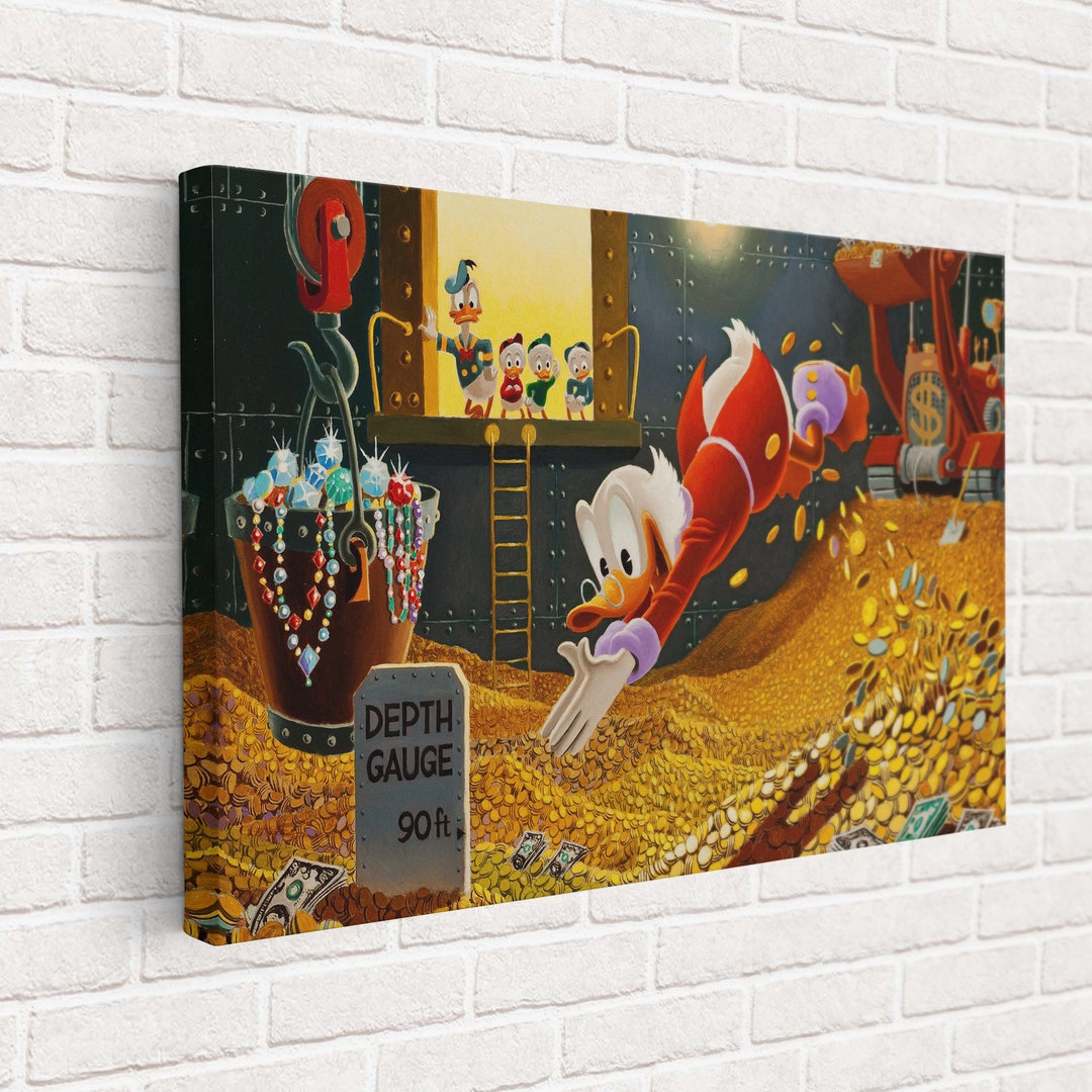 Monopoly Duck Wall Art, Mcduck Home Decor, Money Paintings Wall Decor ...