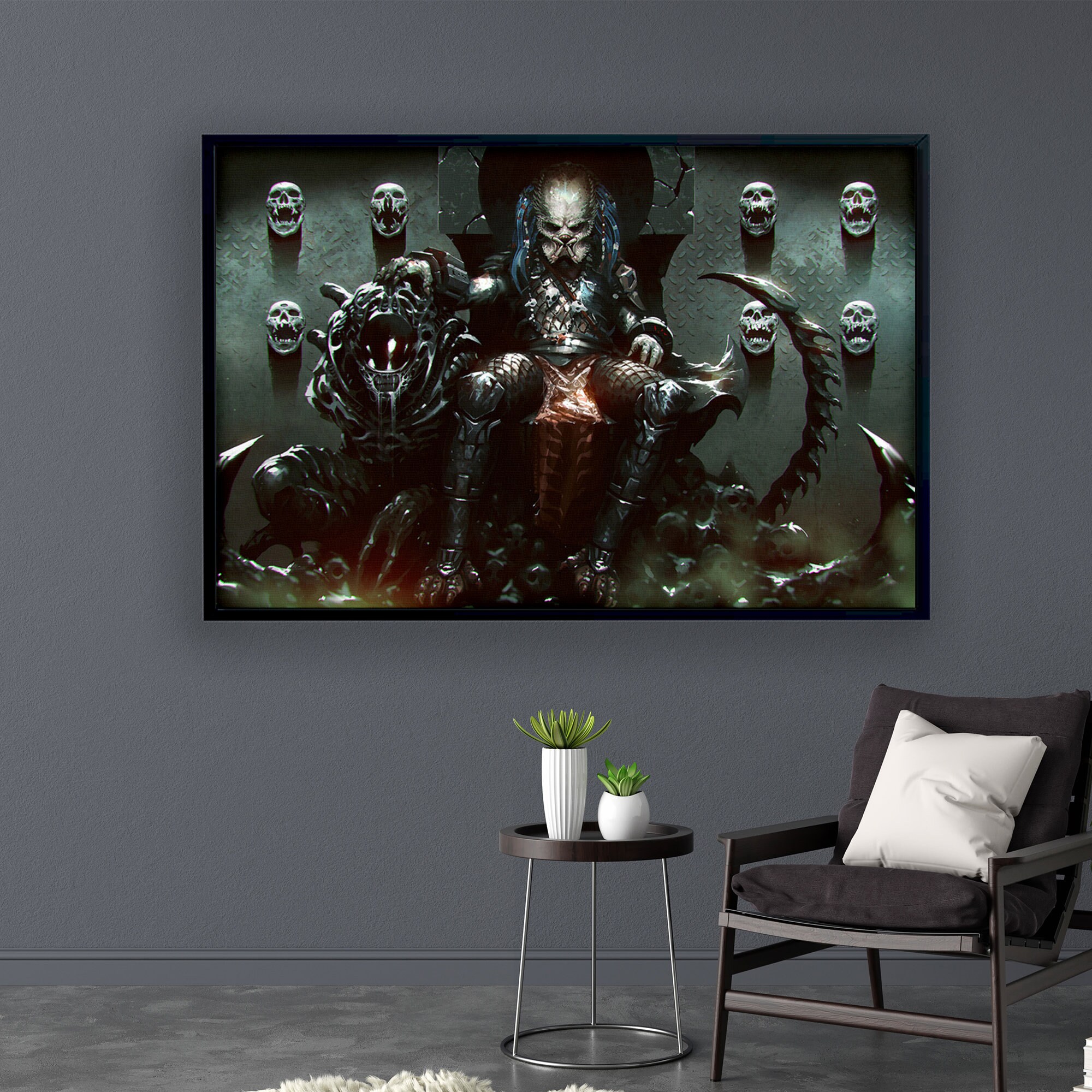 Predator Alien Wall Art, Fantasy Poster, Predator Decor, Extra Large ...