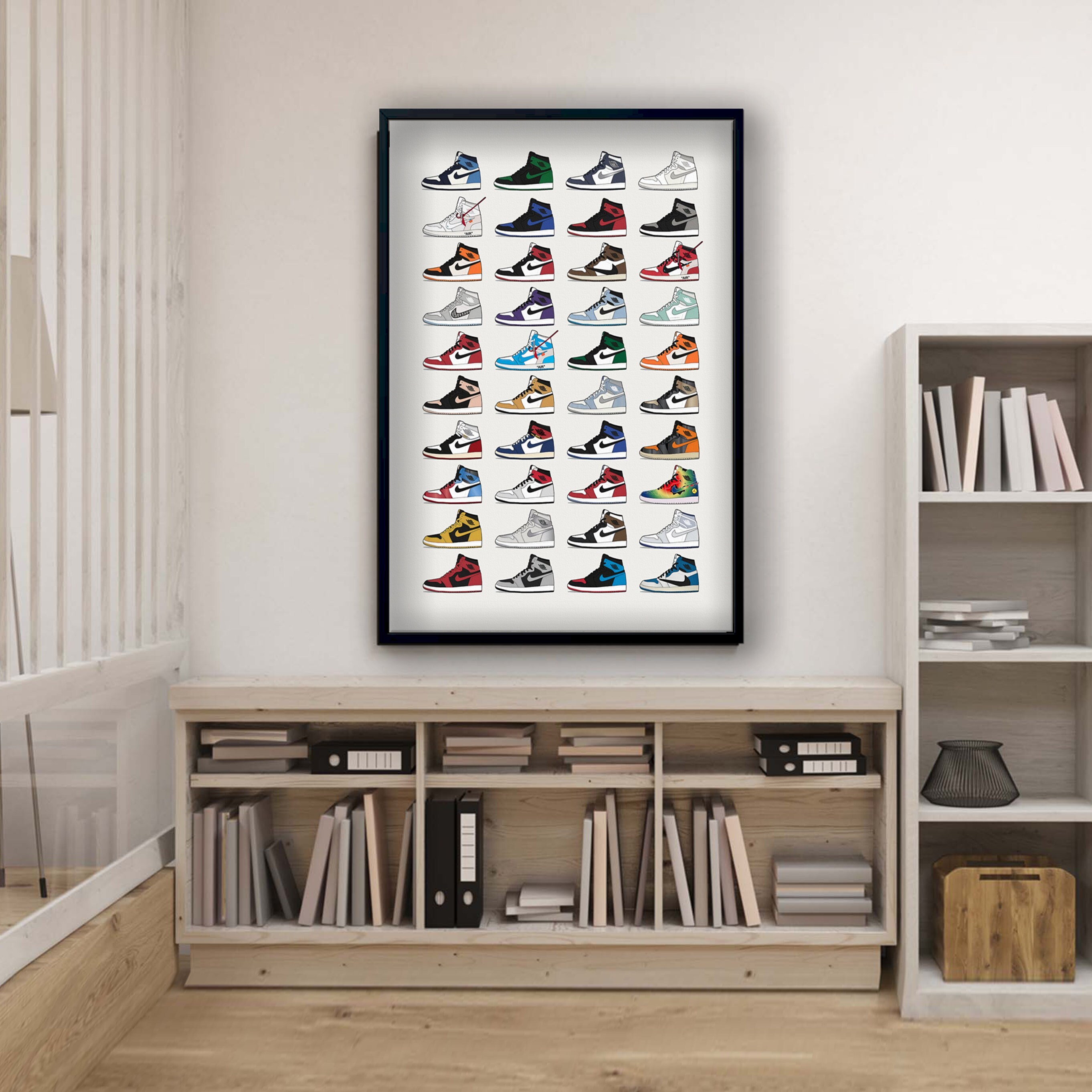 Air Jordan 1 Collection Sneaker Poster, Jordan Shoes Canvas, Air Jordan ...