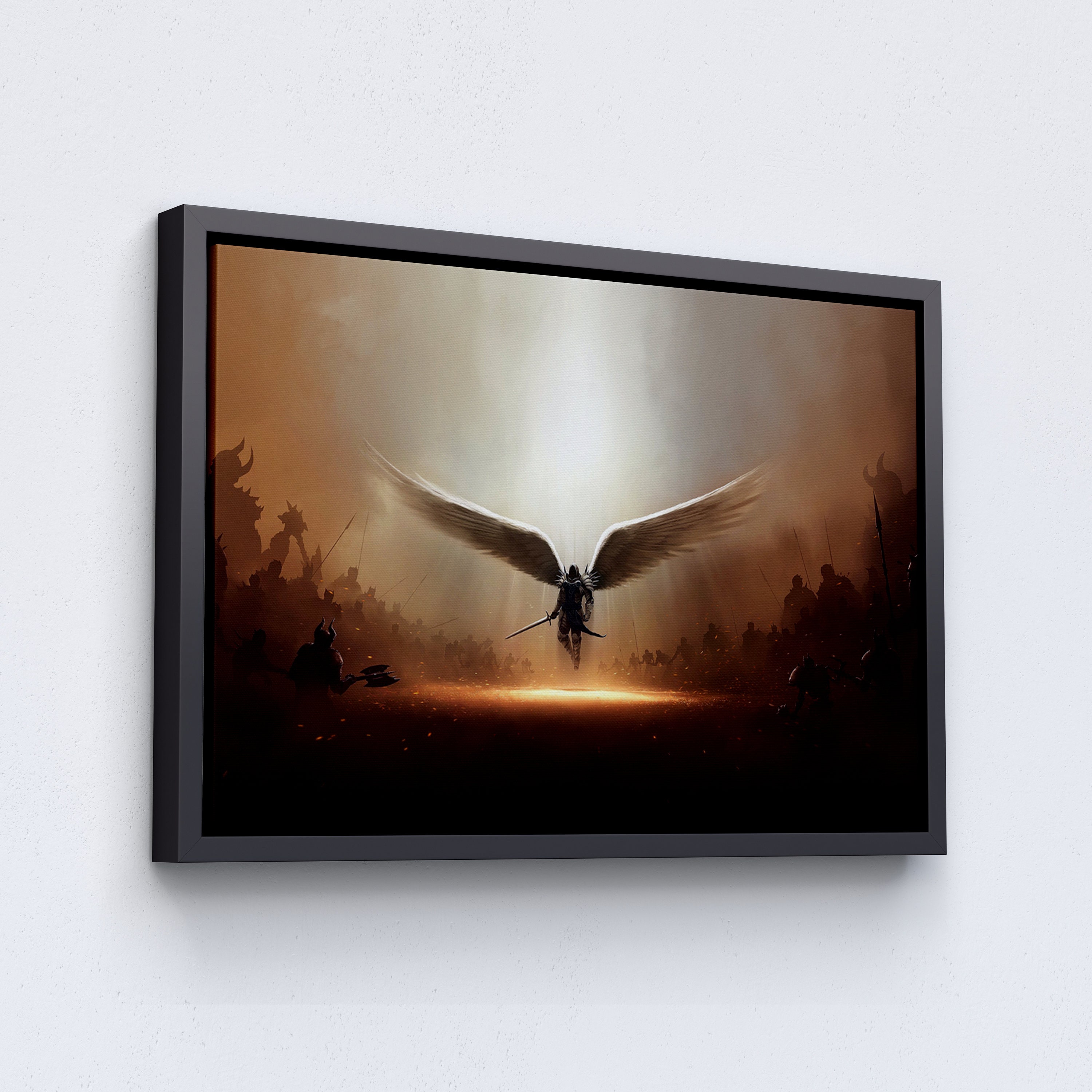 Archangel Michael Wall Art , Warrior Angel Canvas, Archangel Poster ...