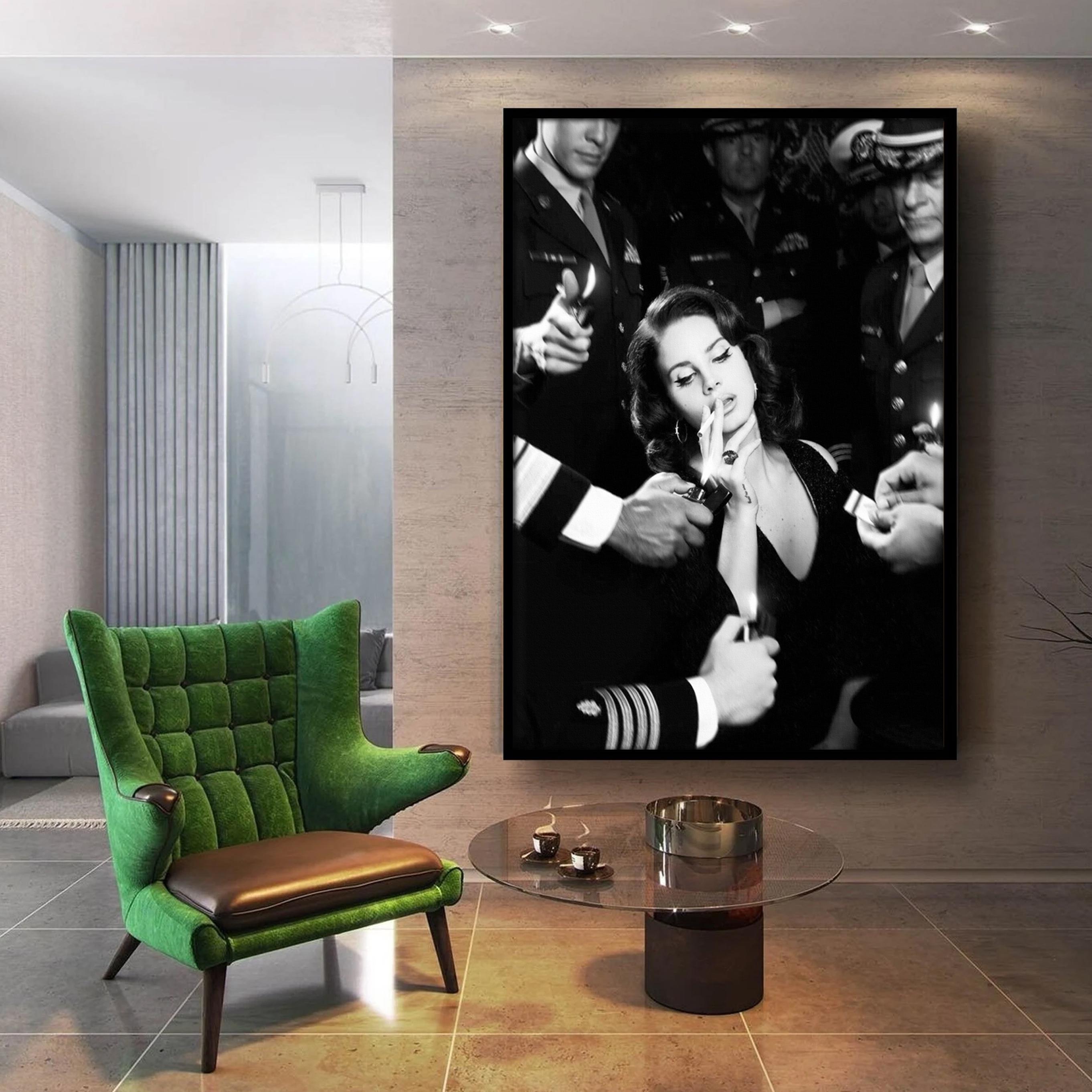 Lana Del Rey Smoking Cigarette Wall Art, Iconic Fashion Poster, Canvas ...