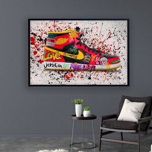 Jordan Shoe Hype Sneaker, Jordan Graffiti Poster, Air Jordan Canvas ...
