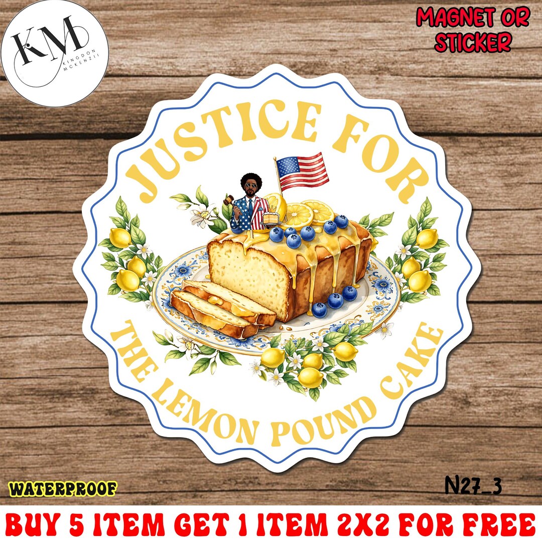 Justice for the Lemon Pound Cake Sticker | Funny Viral Meme Vinyl ...
