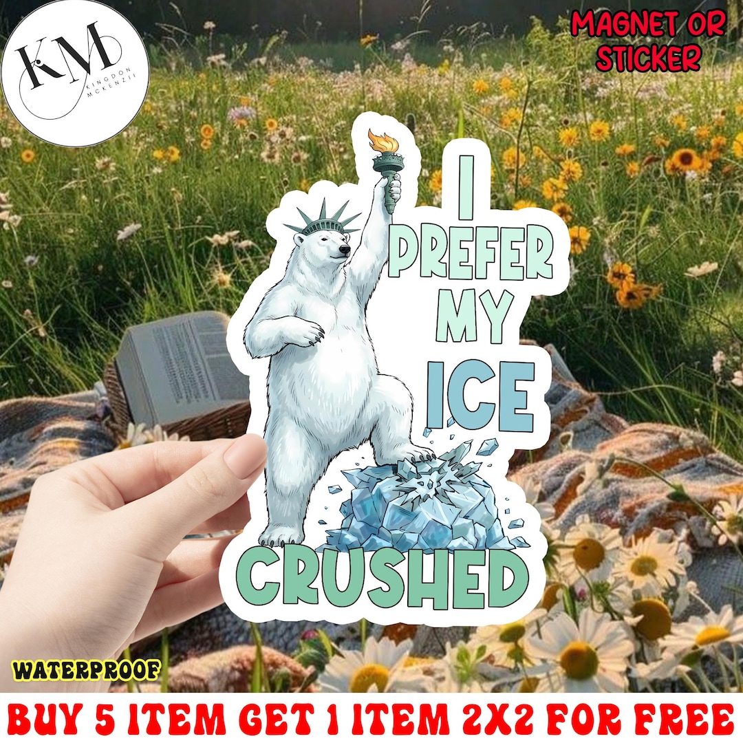 I Prefer My ICE Crushed Polar Bear Sticker, Anti ICE Anti Trump ...