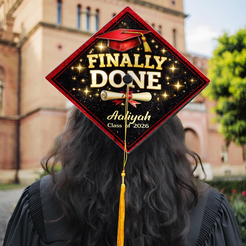 Black Girl Graduation Cap Topper 2026, Custom Name Grad Cap Decor ...