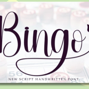 Bingo Font, Handwritten Font, Beautiful Font, Script Font, Vintage Font ...