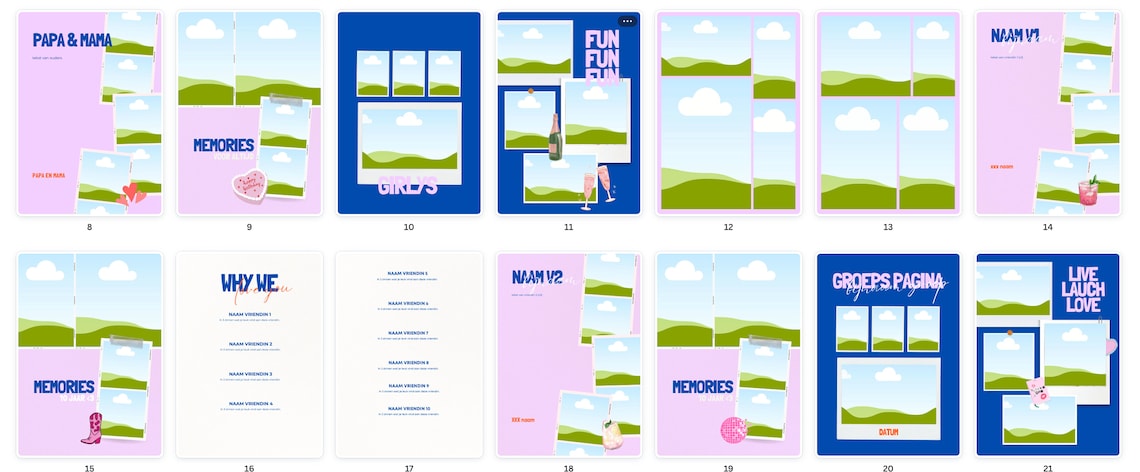 Aanpasbaare Canva tamplate, 21 Diner Boek, Verjaardagboek, Canva ...
