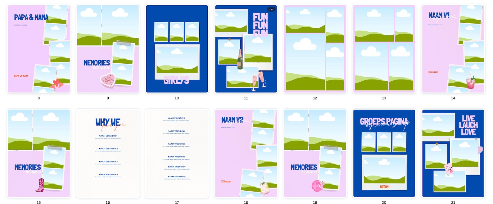 Aanpasbaare Canva tamplate, 21 Diner Boek, Verjaardagboek, Canva ...