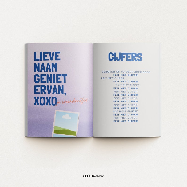 Aanpasbaare Canva tamplate, 21 Diner Boek, Verjaardagboek, Canva ...