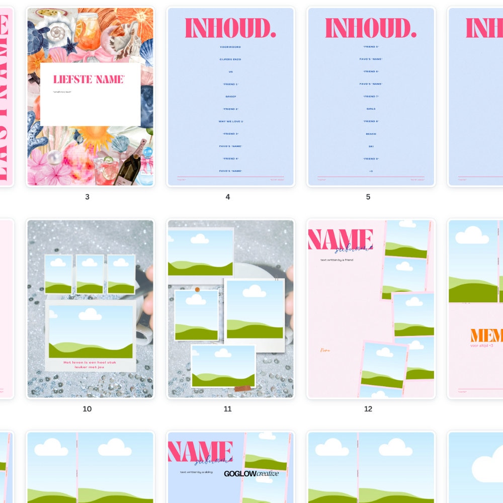 Aanpasbaare Canva tamplate, 21 Diner Boek, Verjaardagboek, Canva ...