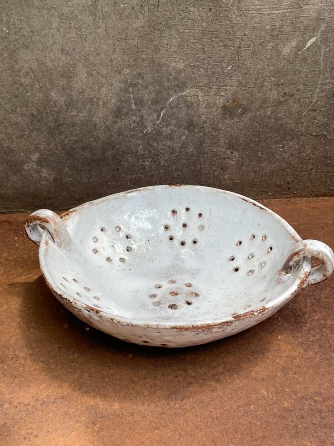 Handcrafted Stoneware Colander - Rustic Kitchenware for Foodies ...