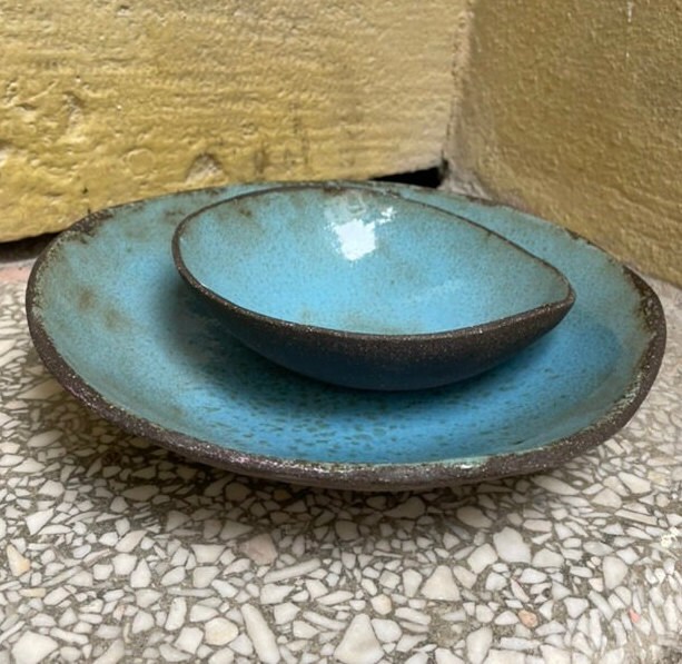 Unique Colorful Stoneware Serving Plate With Modern Ceramic Design in ...