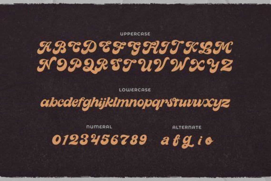 East Garage Font, Retro Font, Groovy Font, Chunky Font, Vintage Font ...