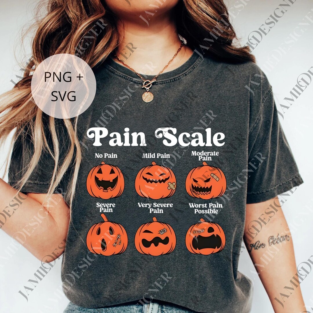 Halloween Pain Scale Pumpkin Png, Halloween Nurse Digital File, Fall ...