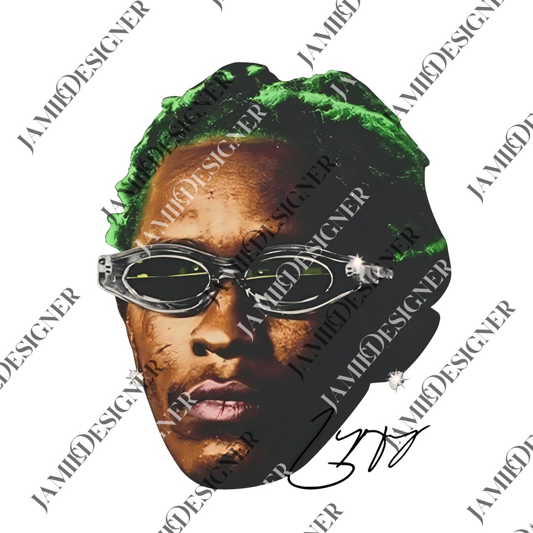 Young Thug Png, Rap Tee Concert Merch Thugger Slime Season Png, Green ...