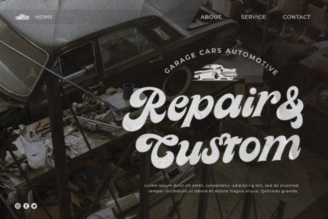 East Garage Font, Retro Font, Groovy Font, Chunky Font, Vintage Font ...
