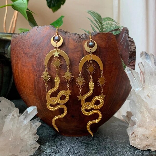 Gold Snake Earrings - Etsy