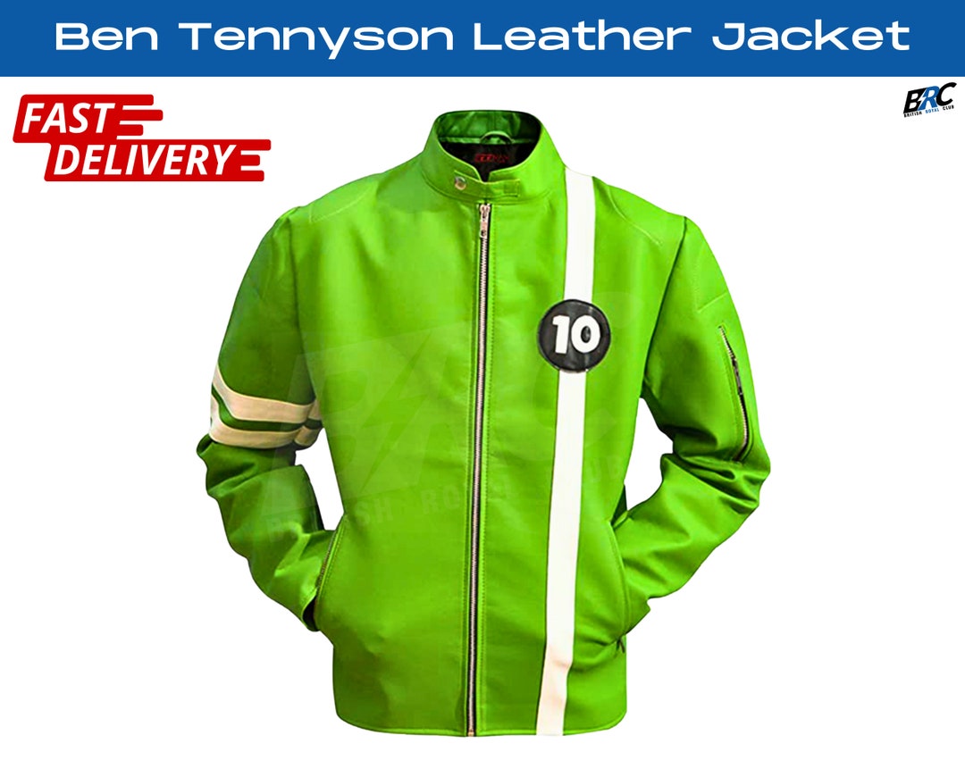 Ben 10 Leather Jacket Ben Tennyson Alien Swarm Green Jacket Real ...