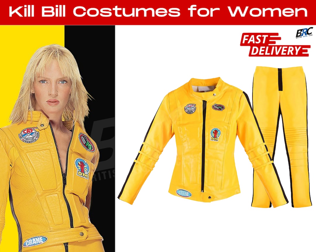 Kill Bill Volume 1 the Bride Yellow Leather Suit Beatrix Kiddo Uma ...
