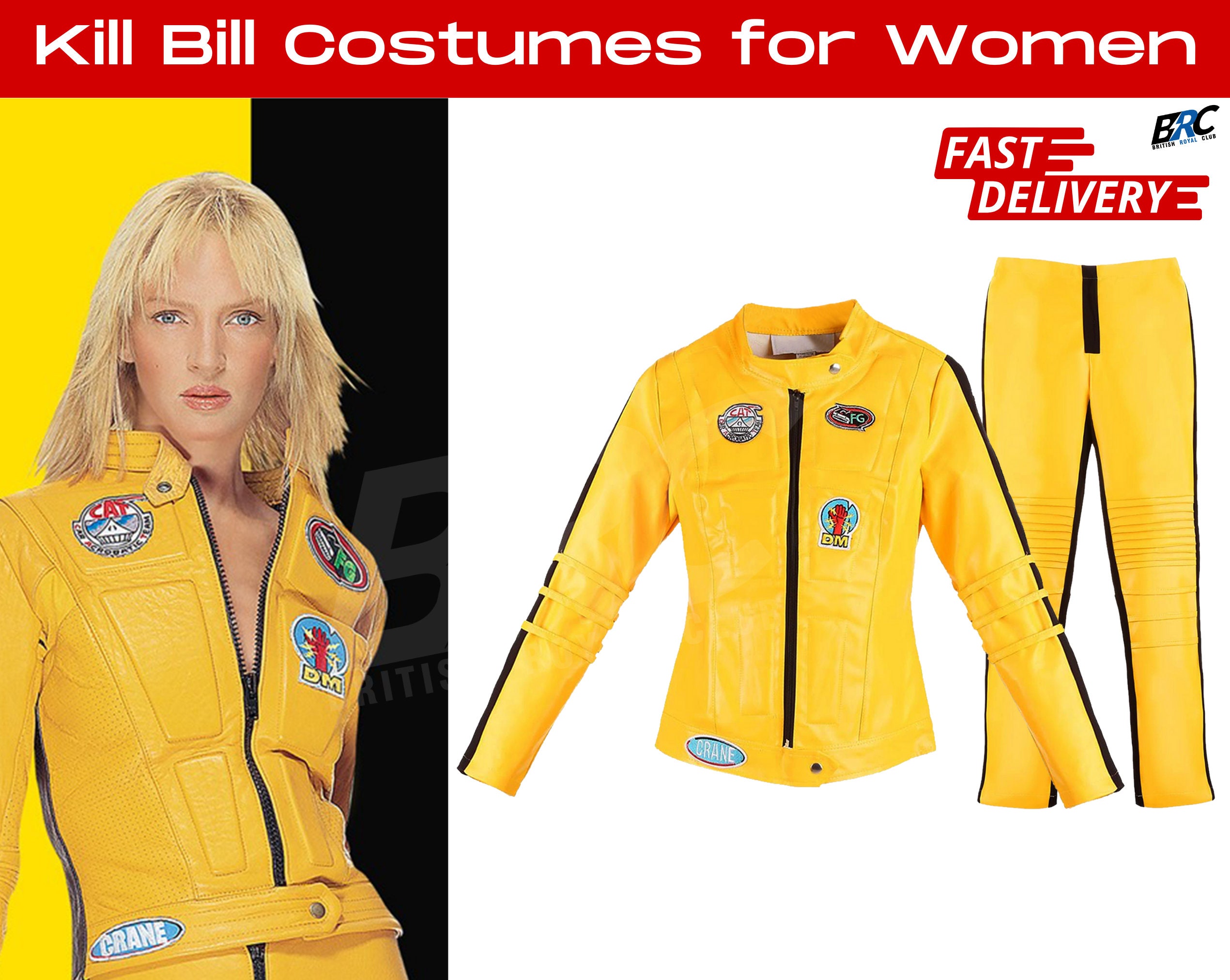Kill Bill Volume 1 the Bride Yellow Leather Suit Beatrix Kiddo Uma ...