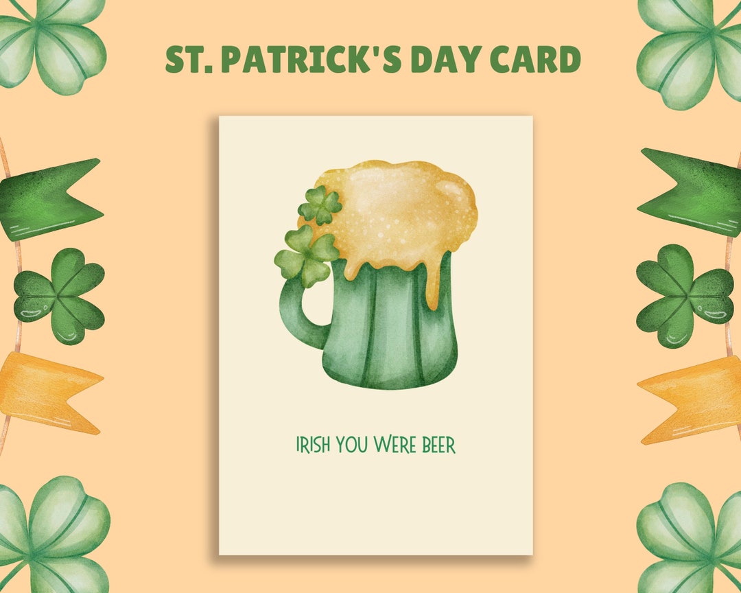 St. Patrick's Day Card, Printable St. Patrick's Day Card, Funny Irish ...