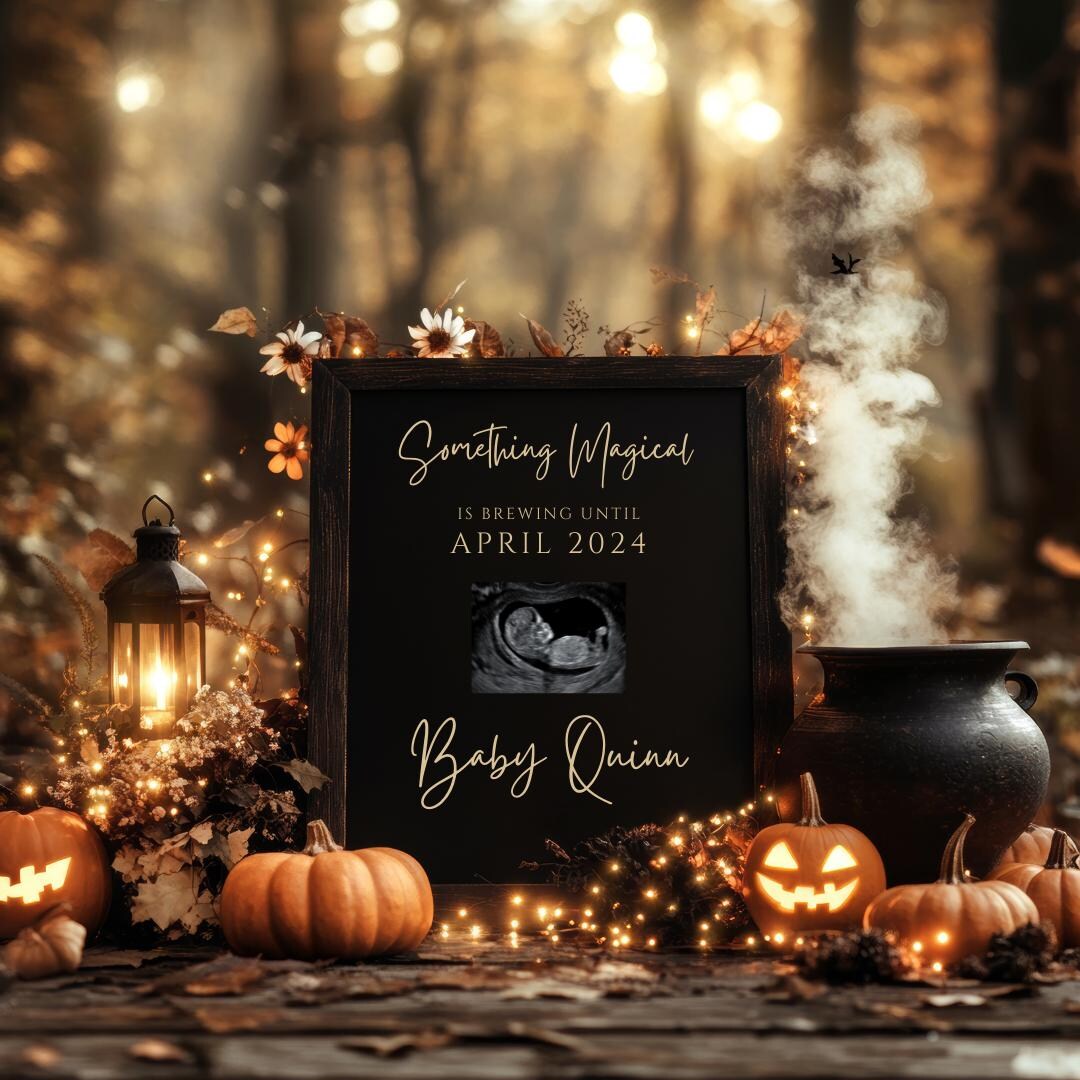 Magical Cauldron Halloween Pregnancy Announcement, Thanksgiving Baby ...