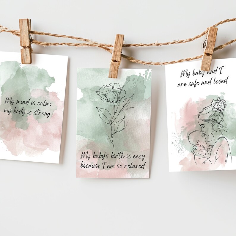 Printable Positive Birth Affirmation Cards, Homebirth Quotes, Pregnancy ...