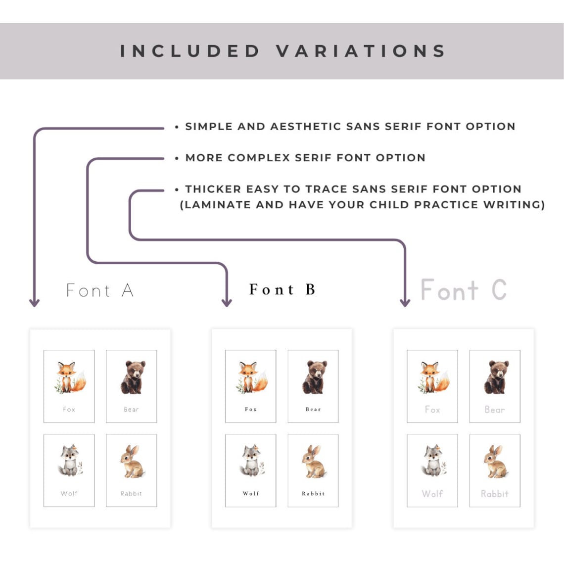 Woodland Forest Animal Flashcards, Digital DIY Montessori Activity for ...
