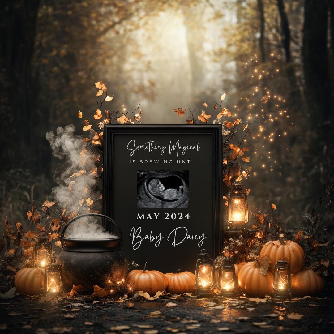 Magic Cauldron Halloween Pregnancy Announcement, Forest Thanksgiving ...