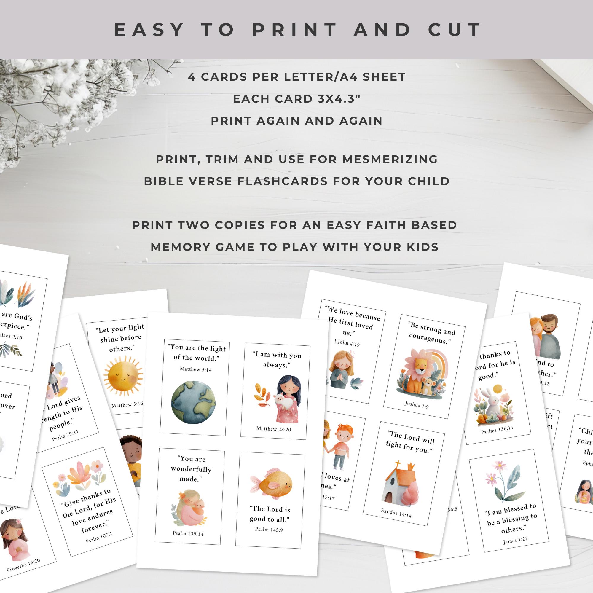 Scripture for Kids, Bible Verse Flash Cards, Christian Homeschool ...