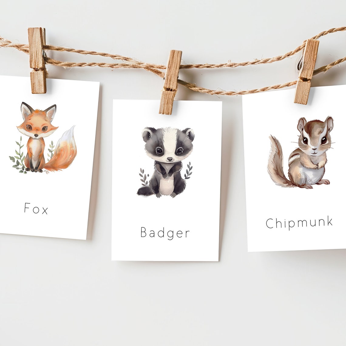 Woodland Forest Animal Flashcards, Digital DIY Montessori Activity for ...