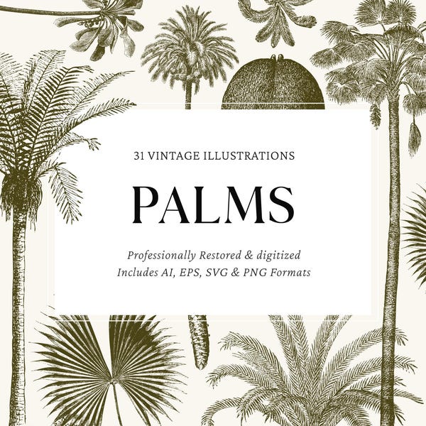 Abstract Palm Tree Prints - Etsy