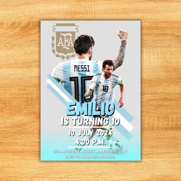 Messi Theme Birthday Card - Etsy