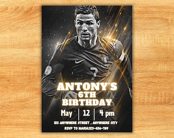 Cristiano Ronaldo Birthday Invitation Made to Order Customizable ...