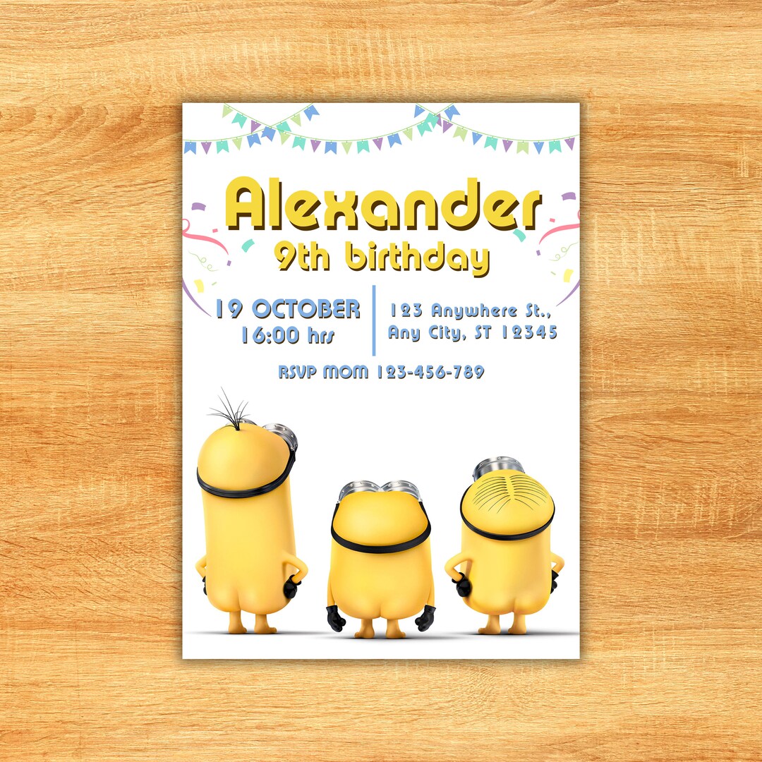Editable Birthday Invitation, Editable Yellow Birthday Invitation ...