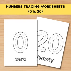 Numbers Tracing Worksheets, Math Worksheets, 0 to 20 Number Tracing ...