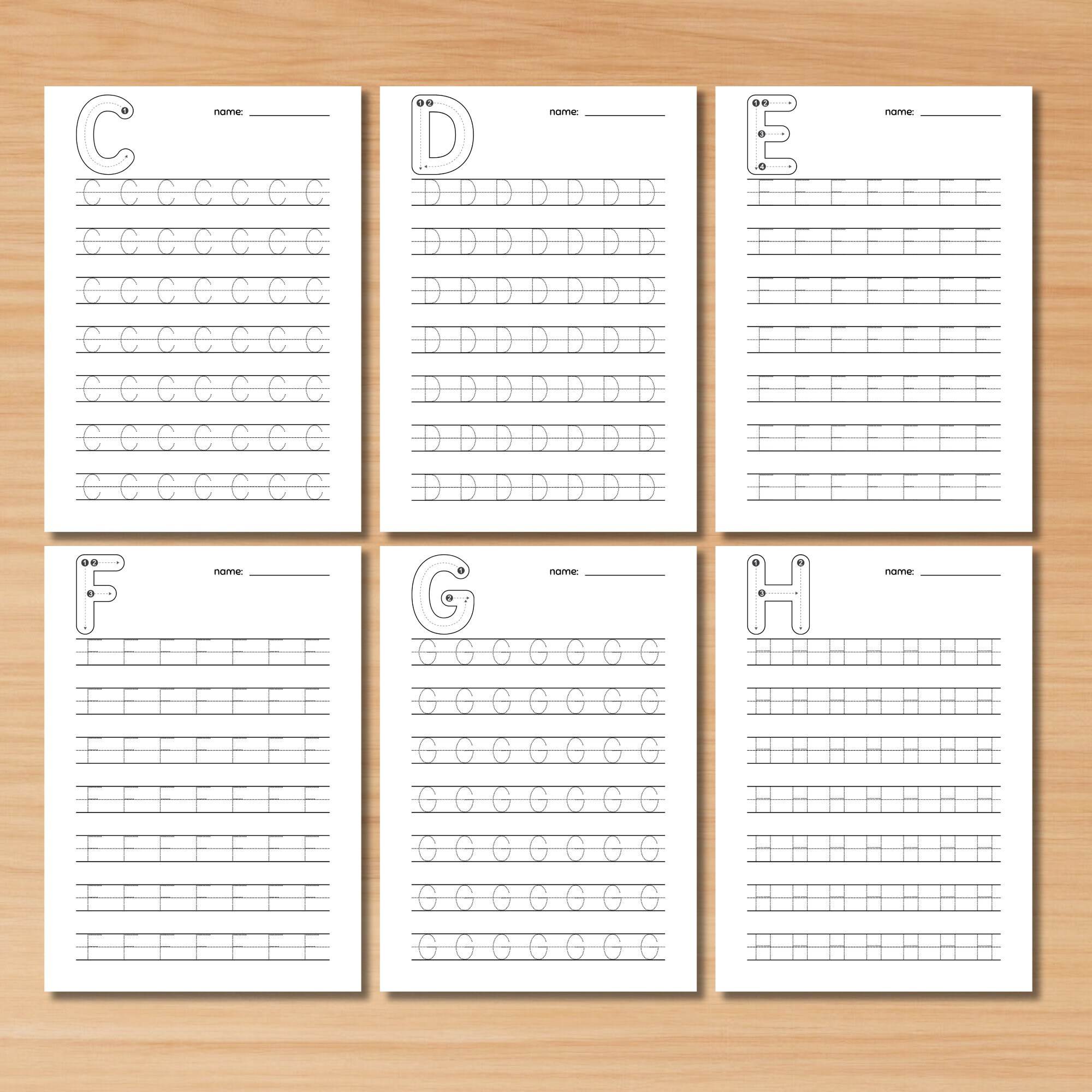 Alphabet Tracing Worksheets, Uppercase Letter Handwriting Practice, 26 ...