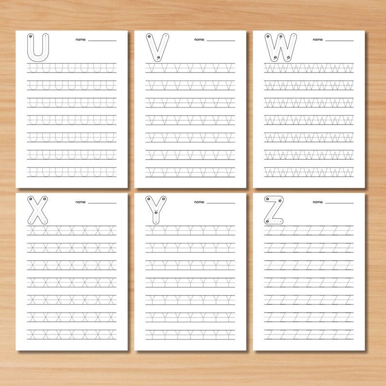 Alphabet Tracing Worksheets, Uppercase Letter Handwriting Practice, 26 ...