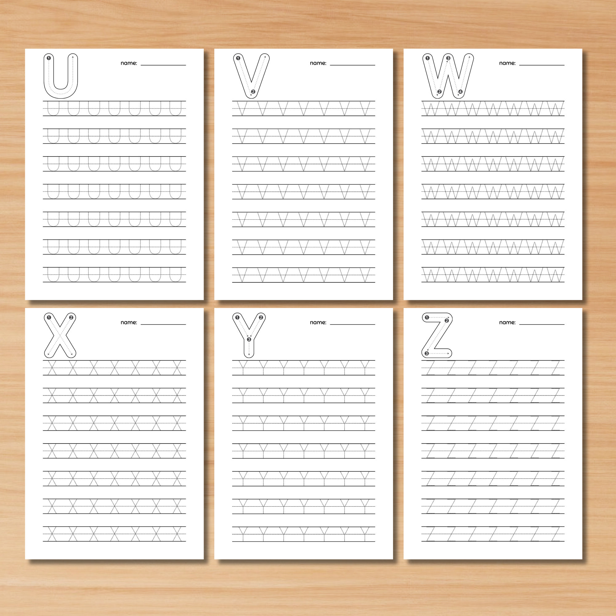 Alphabet Tracing Worksheets, Uppercase Letter Handwriting Practice, 26 ...