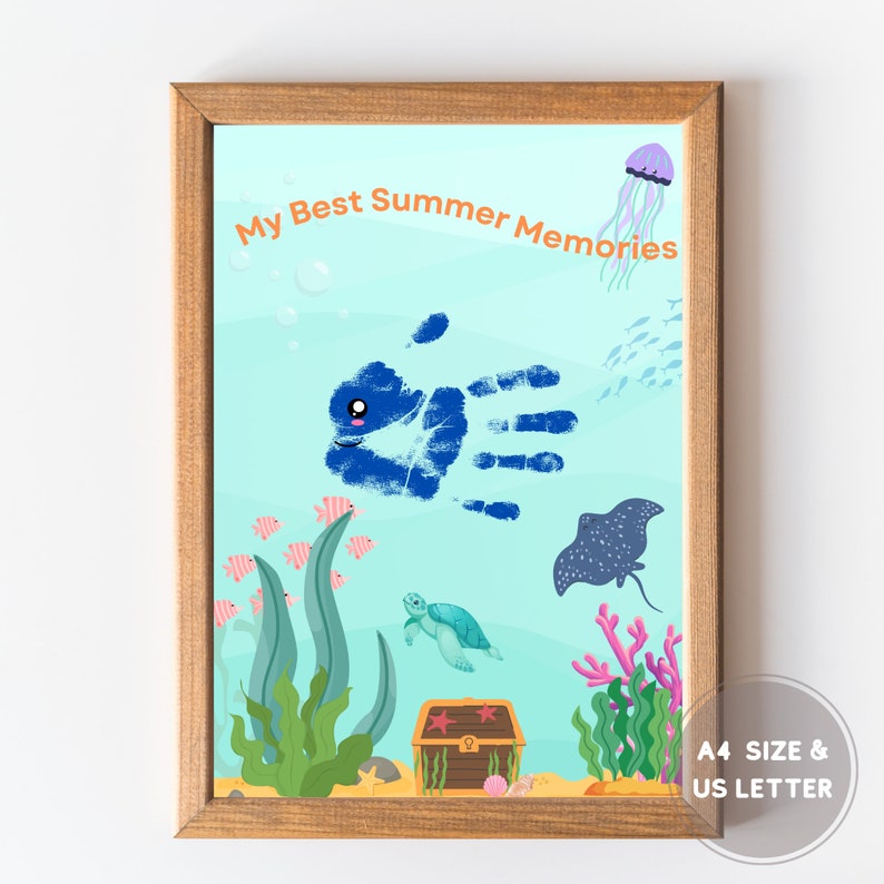 DIY Summer Handprint Craft for Kids, My Best Summer Memories, Ocean ...