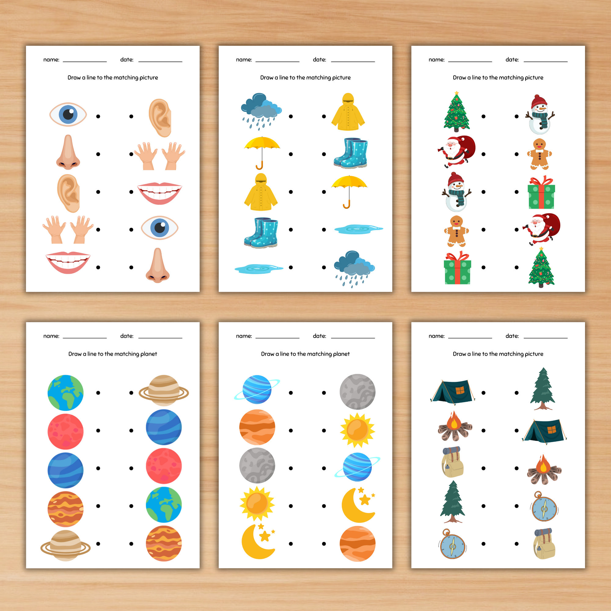 40 Matching Worksheets, Preschool Matching Activity for Kids, Printable ...