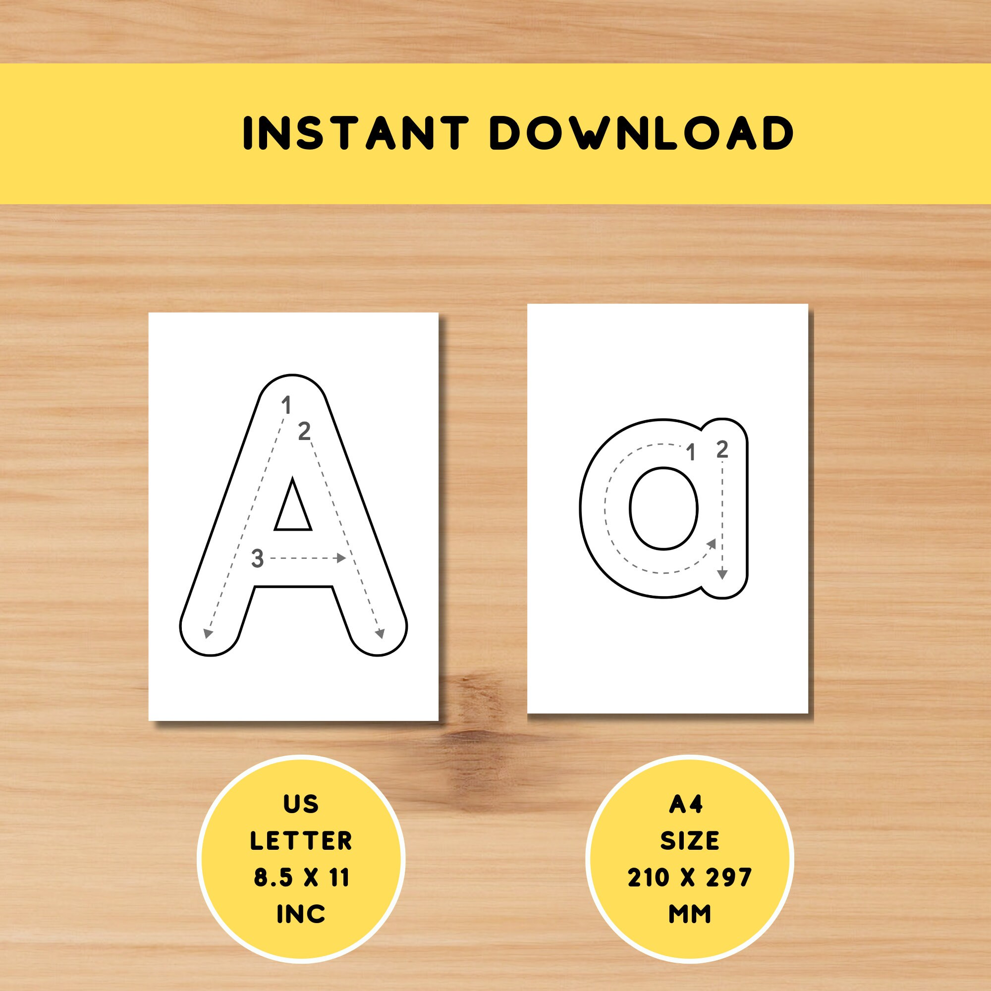 52 Uppecase and Lowercase Letters Tracing Worksheets, Alphabet Tracing ...