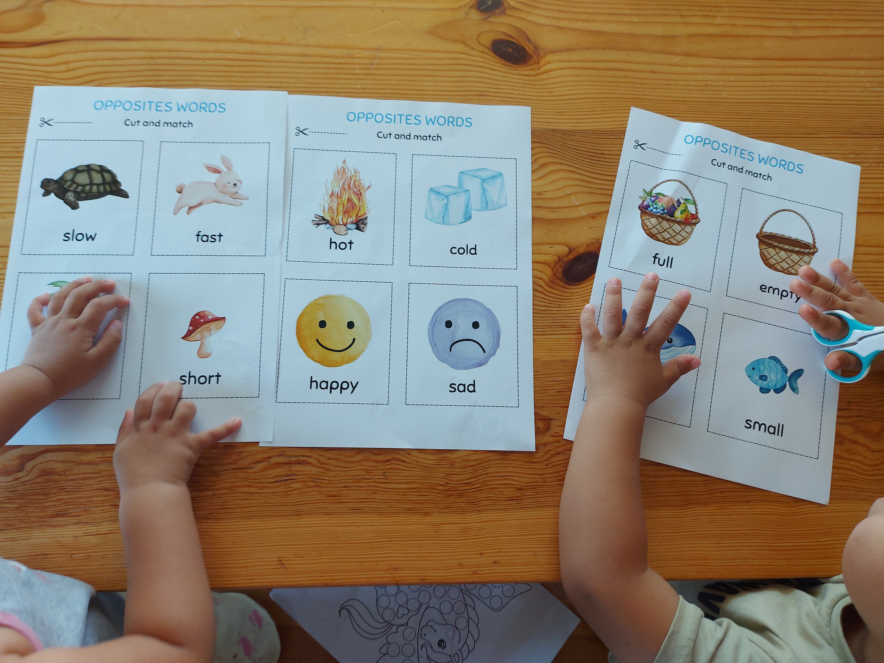 Opposites Matching Flashcards, Printable Vocabulary Activity, Matching ...
