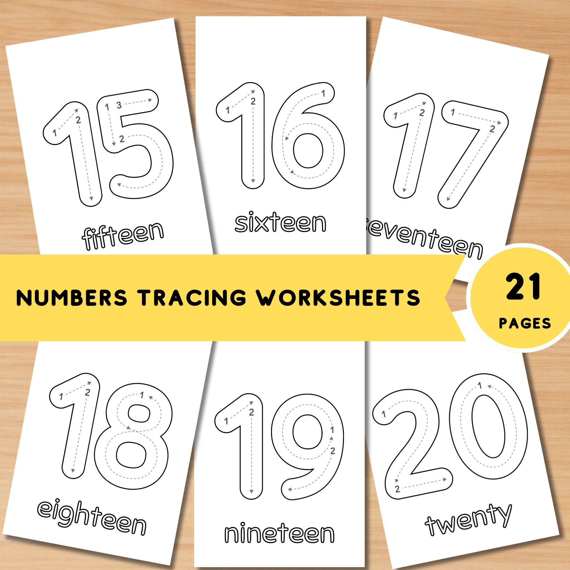 Numbers Tracing Worksheets, Math Worksheets, 0 to 20 Number Tracing ...
