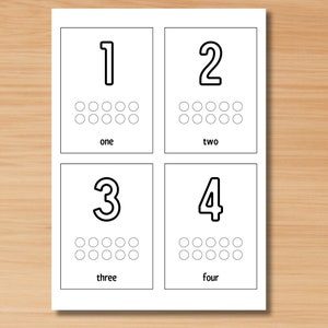 Numbers Coloring Flashcards, Preschool Math Worksheets, Number Trace ...