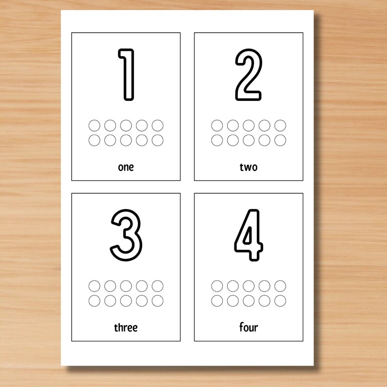 Numbers Coloring Flashcards, Preschool Math Worksheets, Number Trace ...