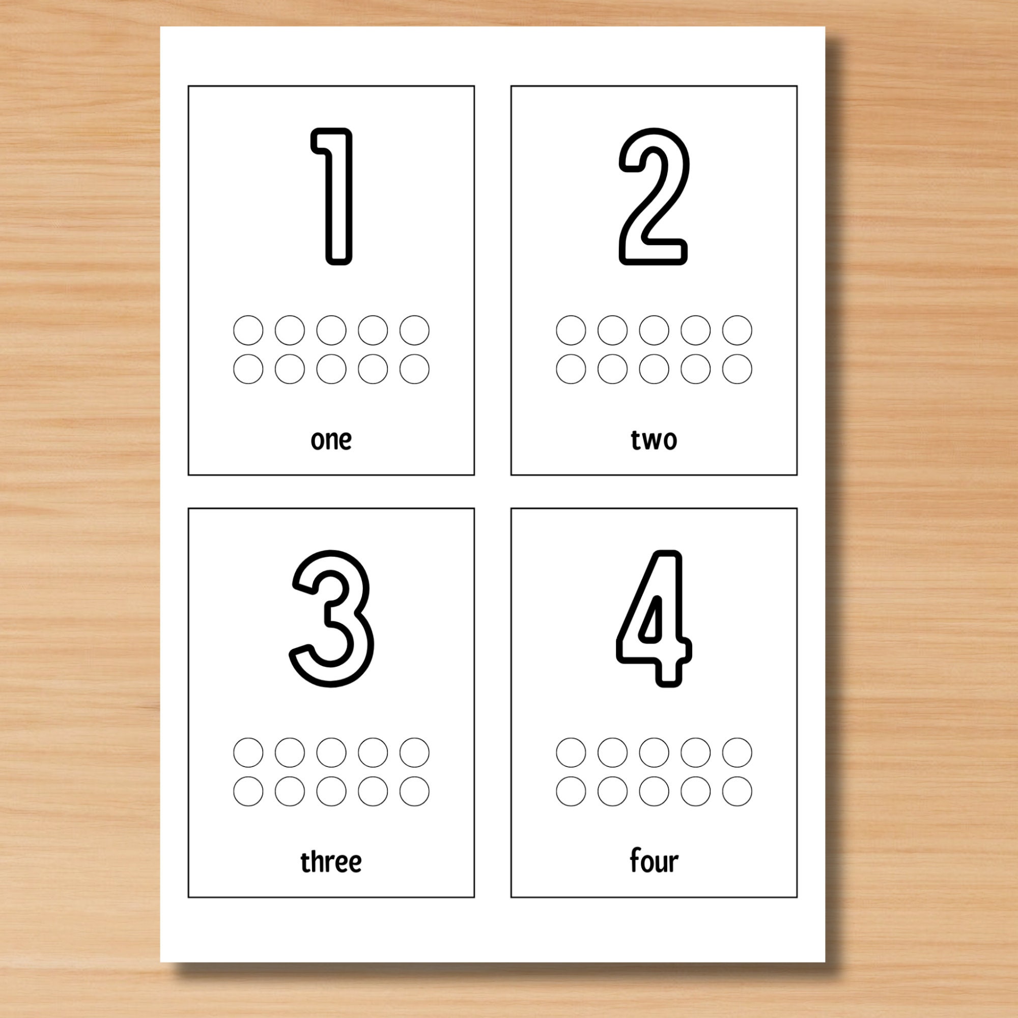 Numbers Coloring Flashcards, Preschool Math Worksheets, Number Trace ...