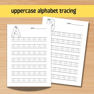 Alphabet Tracing Worksheets, Uppercase Letter Handwriting Practice, 26 ...